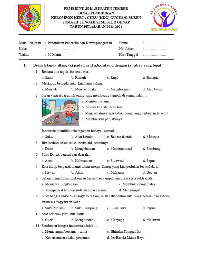 STS PPKN - SMT Genap 2023-2024 | PDF