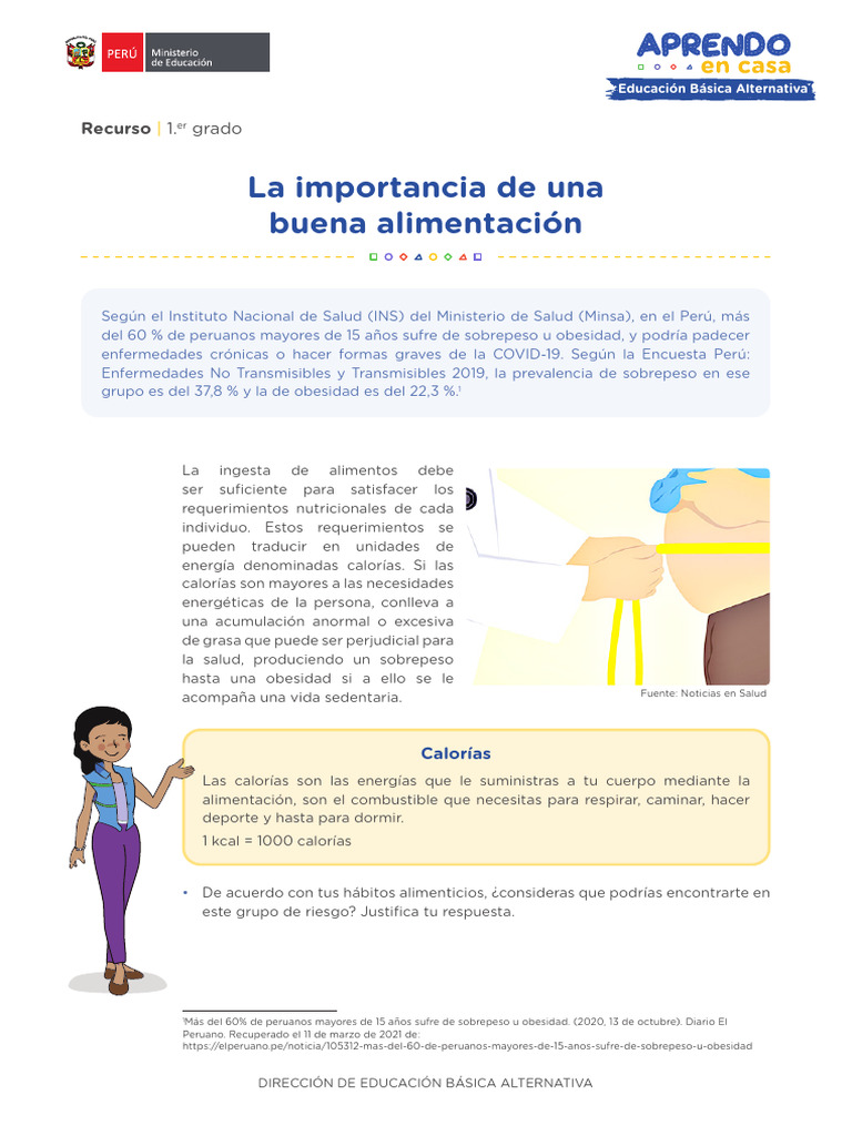 2 CTS TEORIA IMPORTANCIA DE UNA BUENA ALIMENTACION | PDF | Obesidad | Vegetales