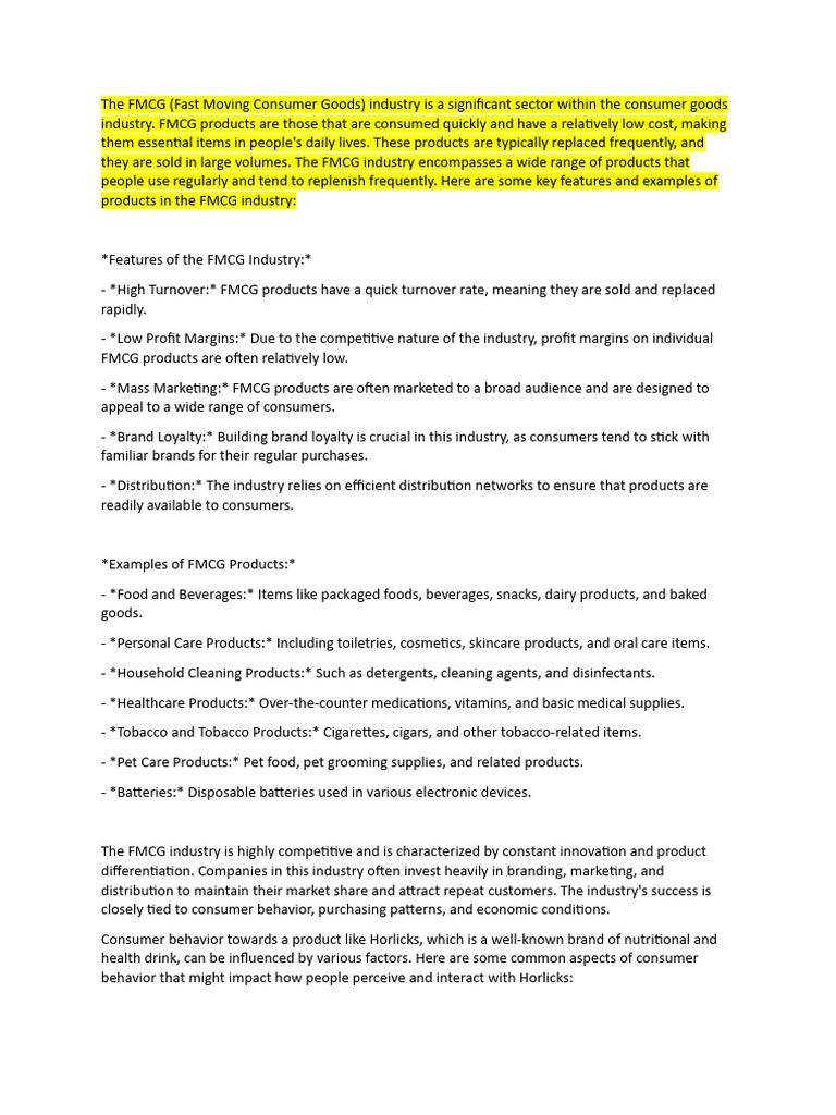The FMCG | PDF | Consumer Behaviour | Behavior
