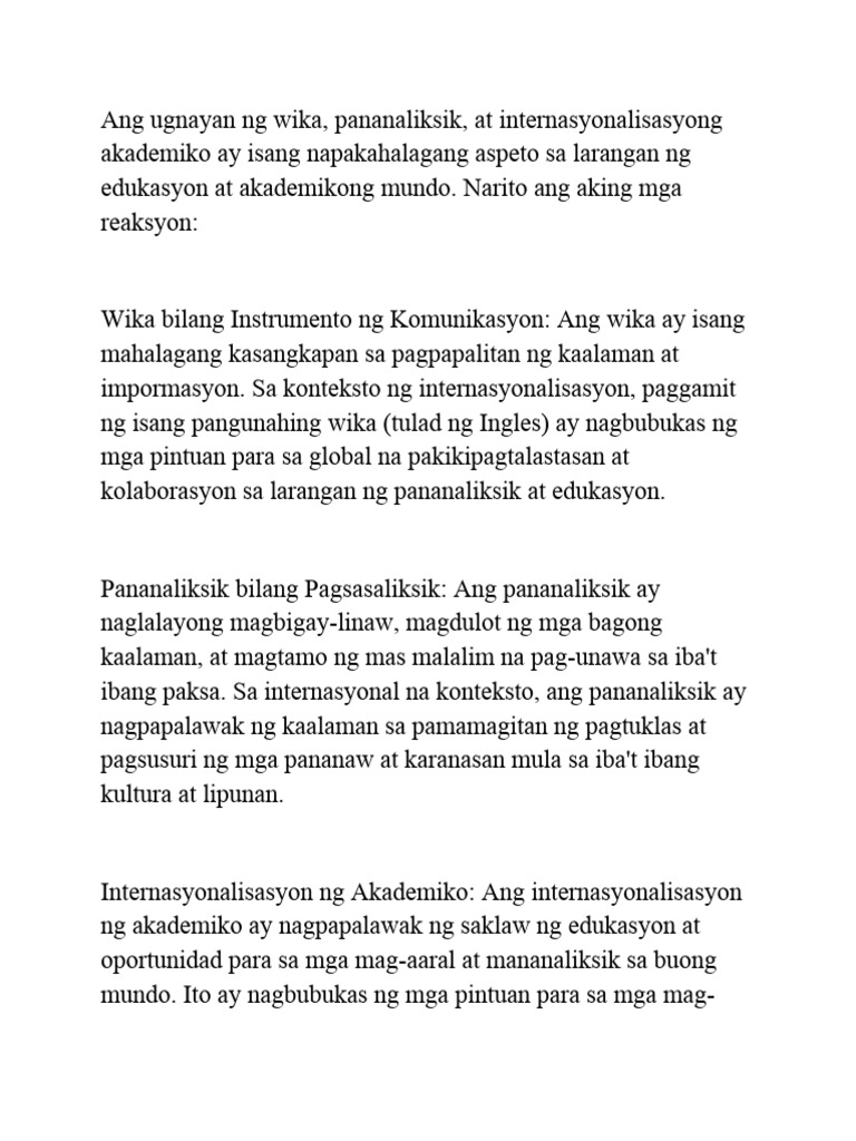 Ang Ugnayan NG Wika | PDF