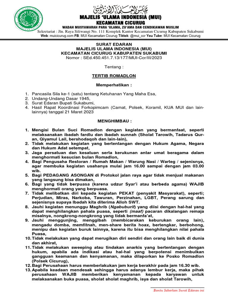 draft surat edaran yang benar | PDF