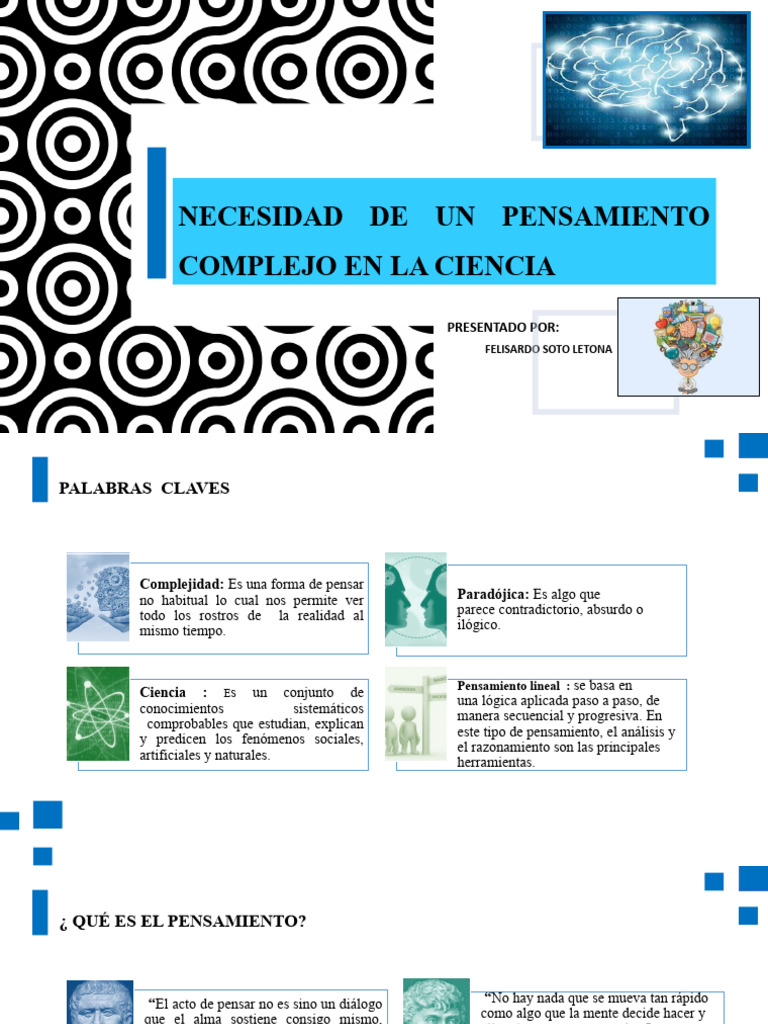 Necesidad de Un Pensamiento Complejo en La Ciencia | PDF | Pensamiento | Complejidad