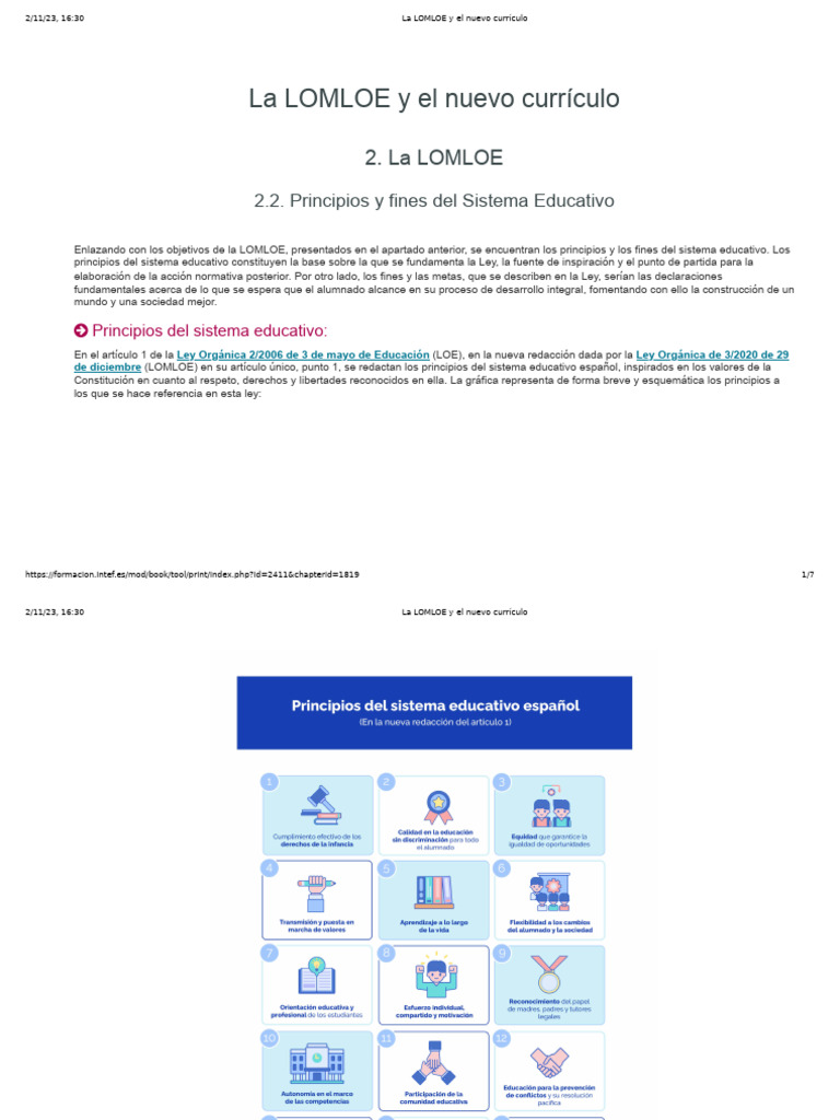 LOMLOE Fines y Principios | PDF
