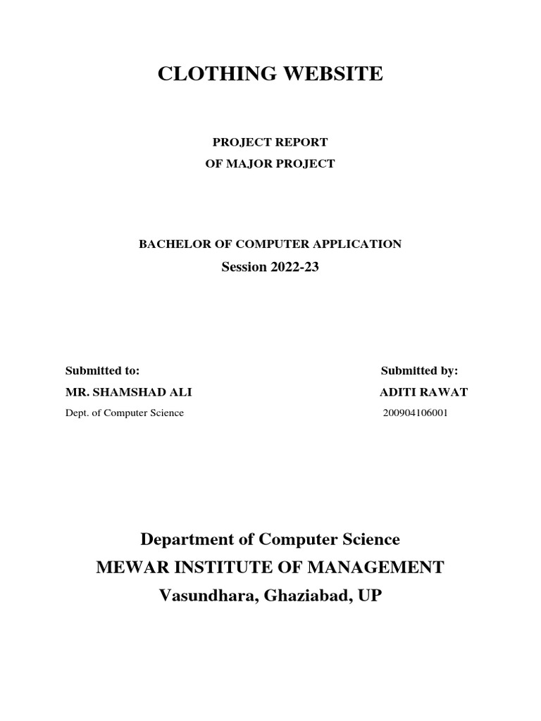 Major Project Report Bca Final | Download Free PDF | World Wide Web | Internet & Web