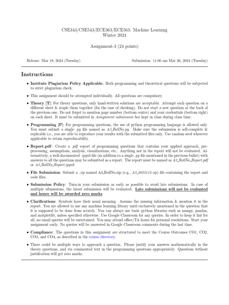 Assignment 3 | PDF | Support Vector Machine | Machine Learning