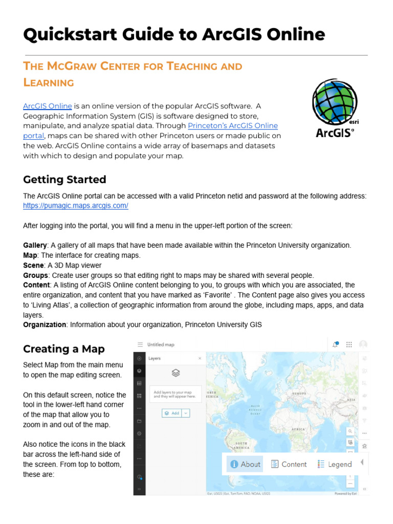 Quickstart Guide ArcGIS Online | PDF