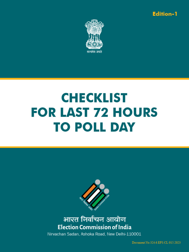 Checklist For Last 72 Hrs To Poll Day | PDF