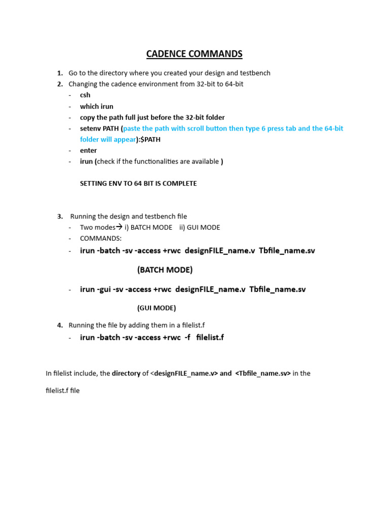 Cadence Commands | PDF