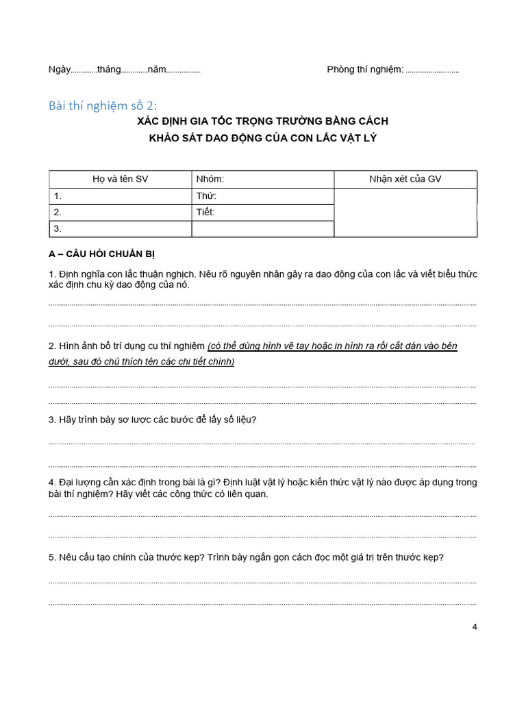 TN2. Dao động con lắc | PDF