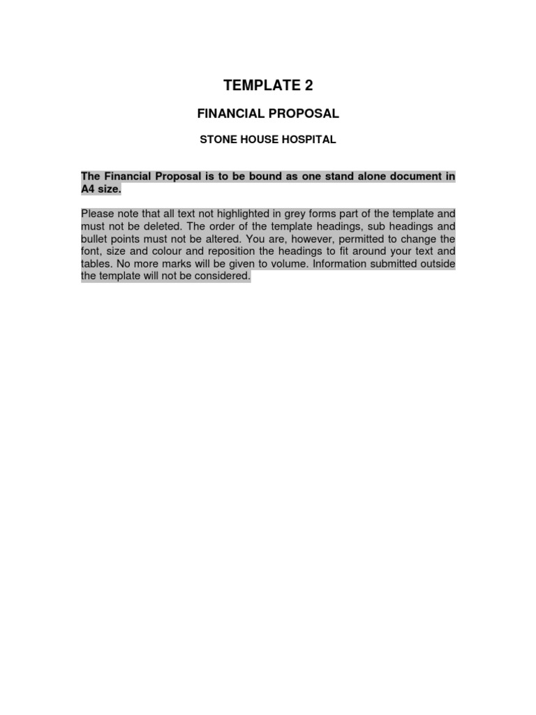 Template 2 Financial Proposal | PDF | Revenue | Financial Statement