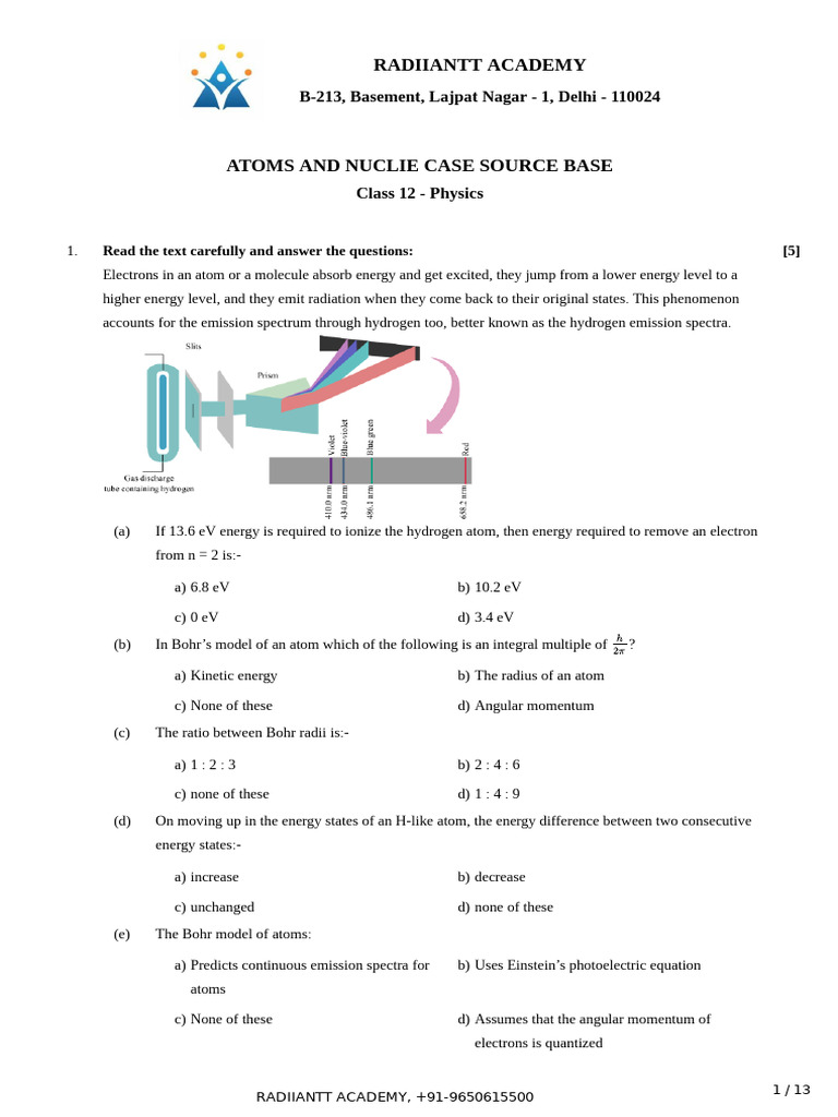 Atoms and Nuclie Case Source Base | PDF