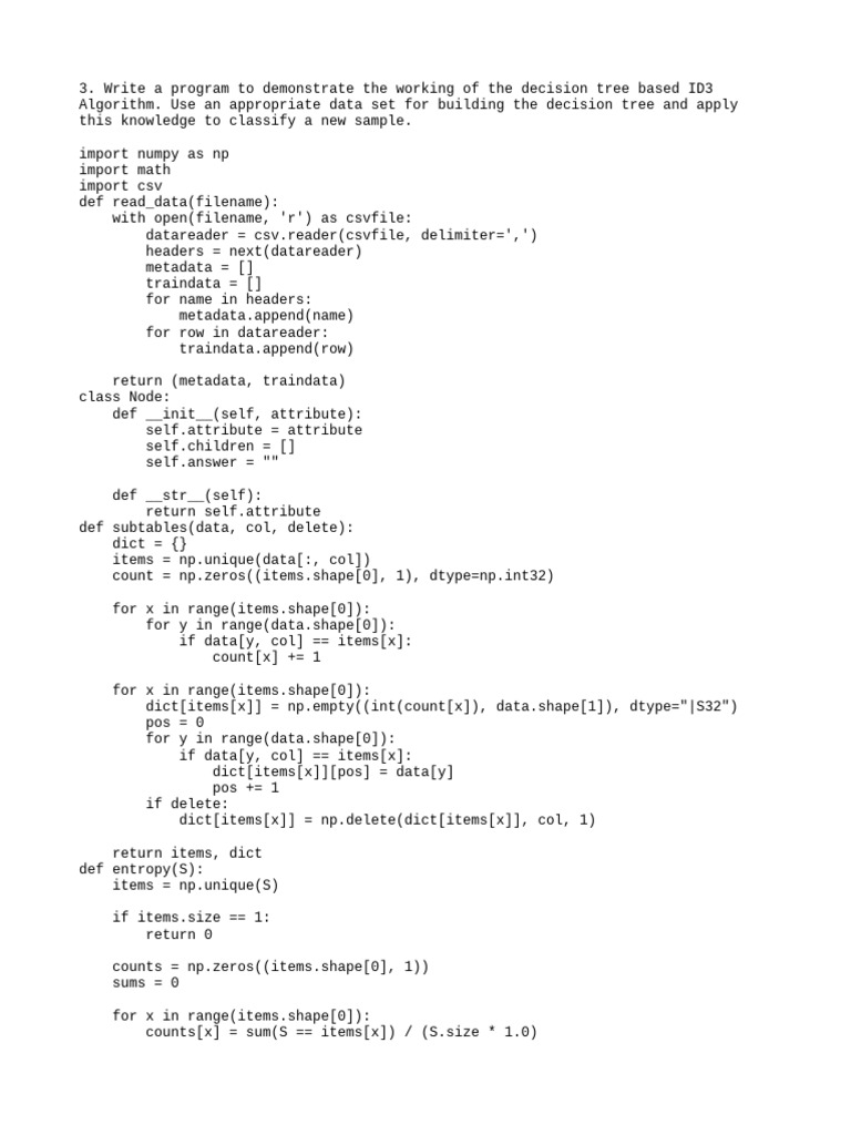 ML Lab Program3 | PDF | Computing | Computer Programming
