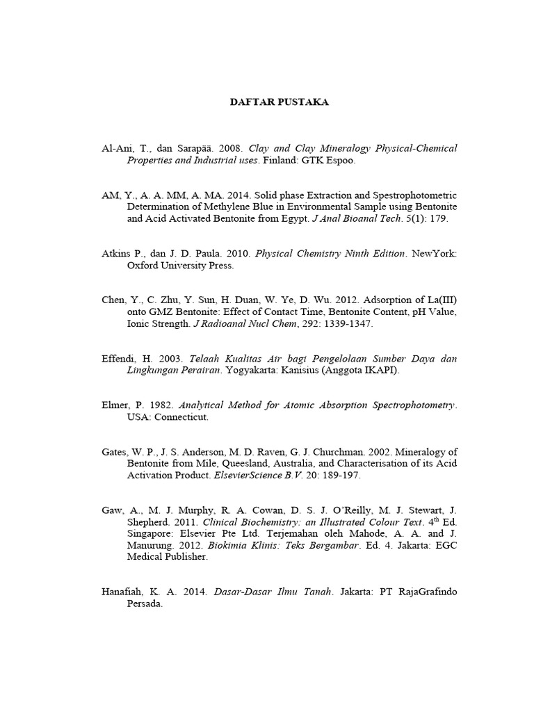 Daftar Pustaka Pdf Adsorption Physical Chemistry