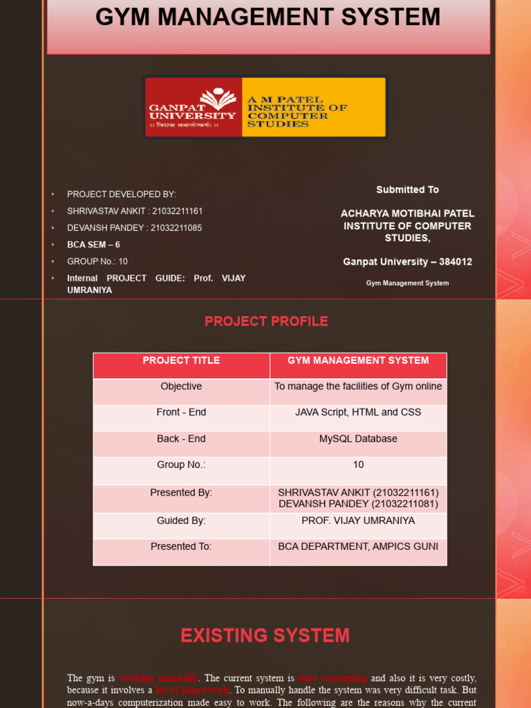 Gym Management System | PDF | Computing | Software