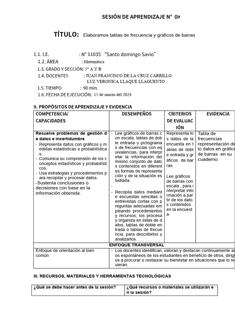 SESIÓN DE APRENDIZAJE # 09 Mat | PDF | Ciencia y matemáticas