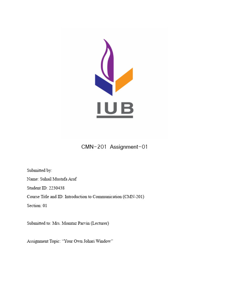 CMN-201 Assignment-01 | PDF | Psychology | Psychological Concepts