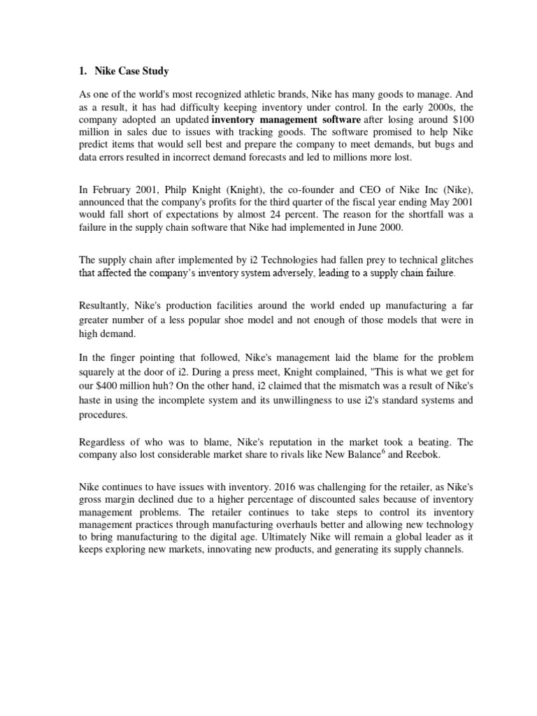 Supply Chain Management Assigenment (HR & Marketing) | PDF | Nike ...