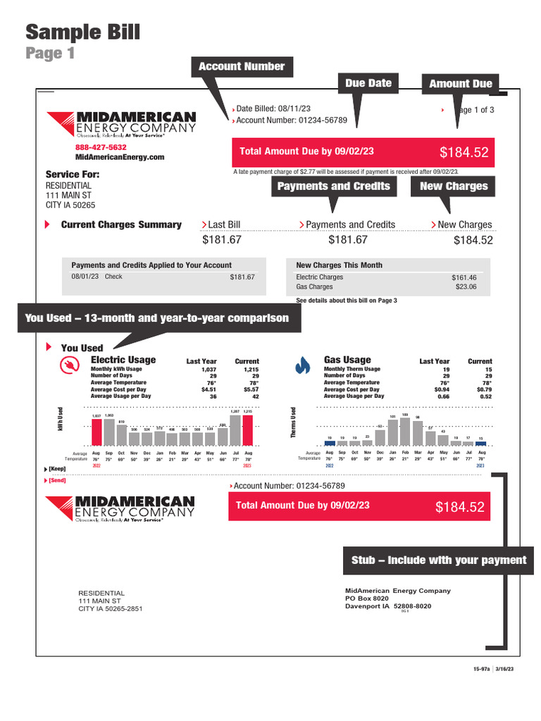 Sample Bill: Account Number Due Date Amount Due | PDF