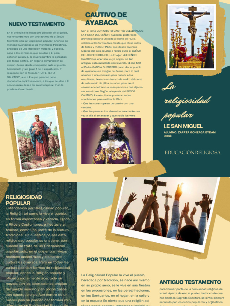 Tríptico La Religiosidad Popular | PDF | Jesús | Religión popular