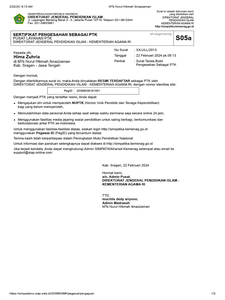 MTs Nurul Hikmah Ibnazzaman.pdf.HIMA | PDF