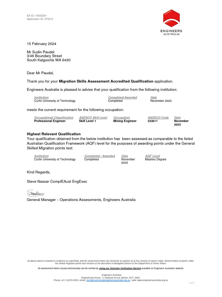 Engineers Australia Certification | PDF