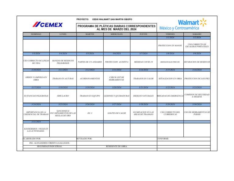 Programa Platicas Marzo 2024 | PDF