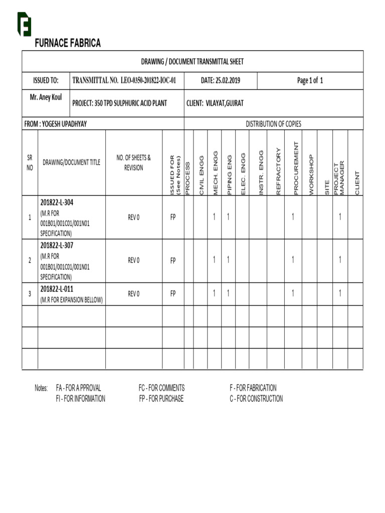Transmittal No. Leo-00350-201822-Ioc-01 | PDF