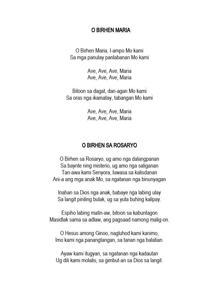 Marian Songs | PDF