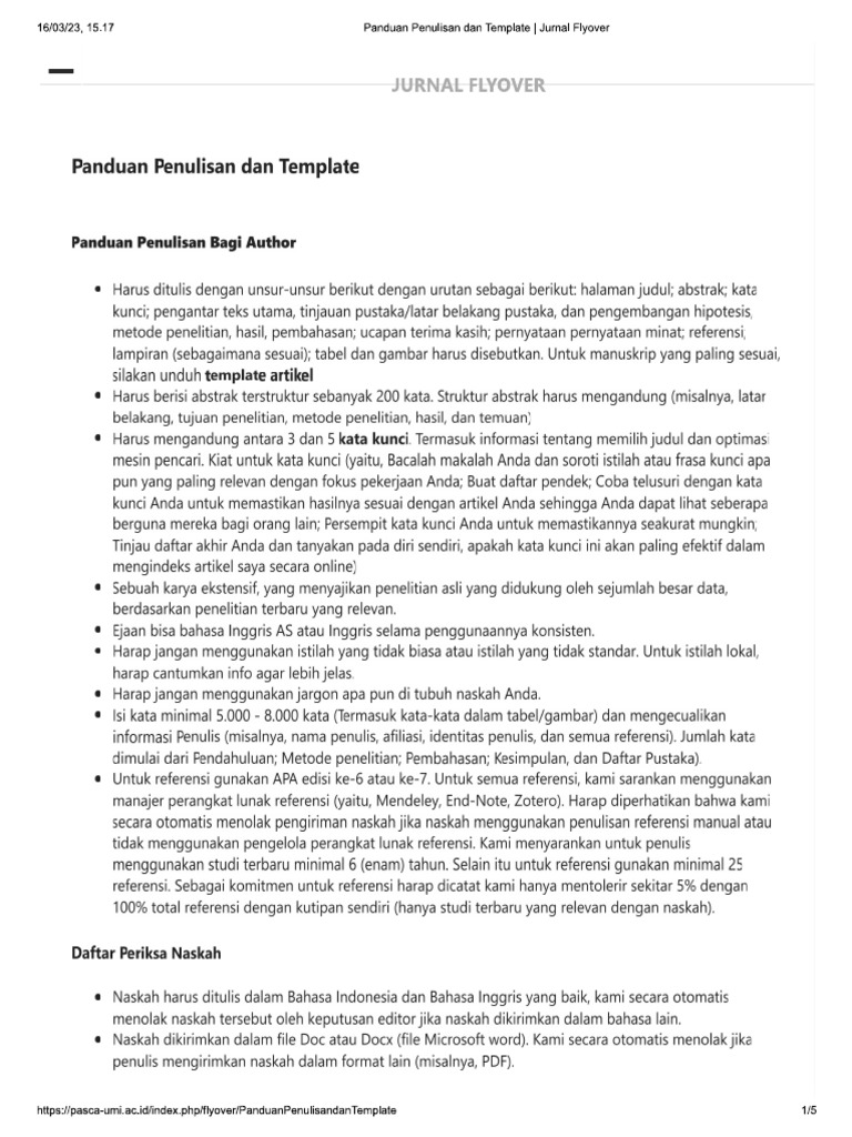 Panduan Penulisan &Template | PDF
