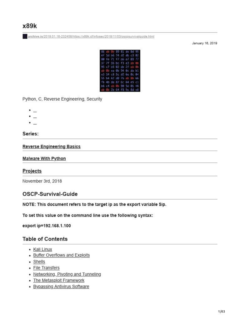 OSCP Survival Guide | PDF | Windows Registry | Computing