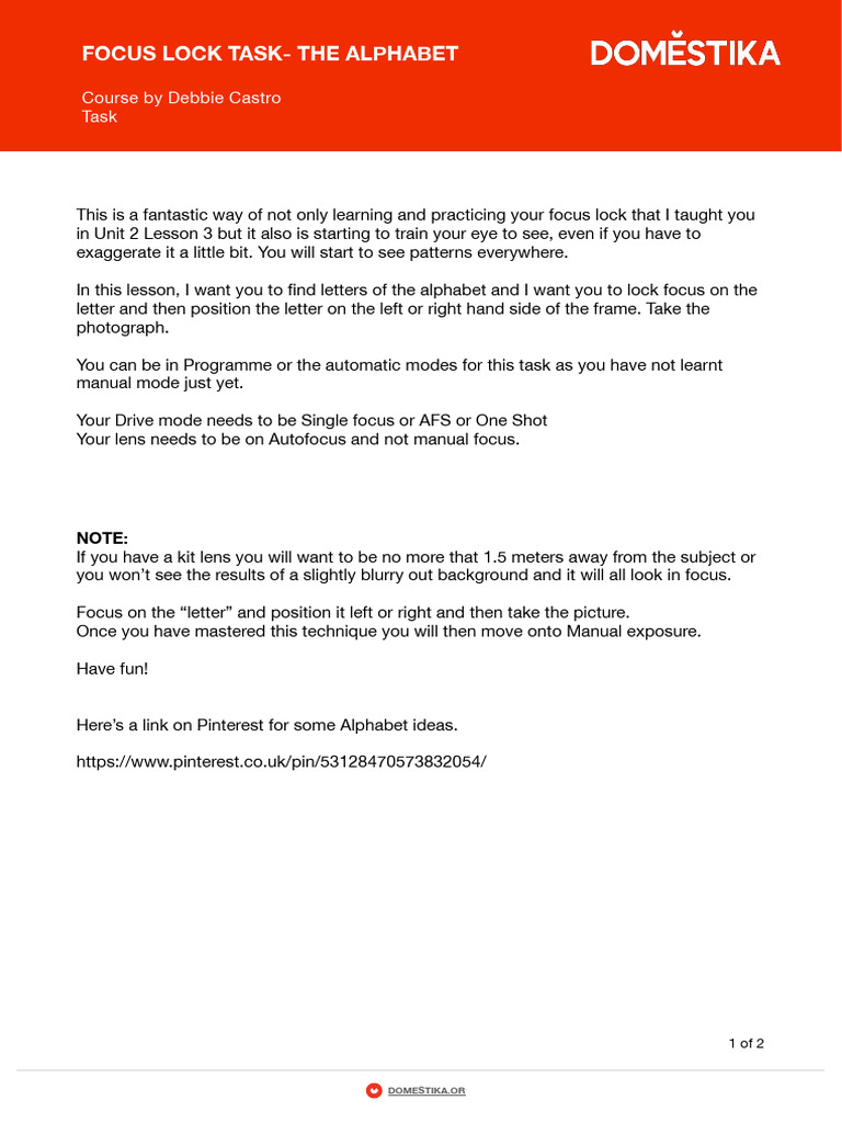 Focus Lock Task - The Alphabet | PDF | Self-Improvement