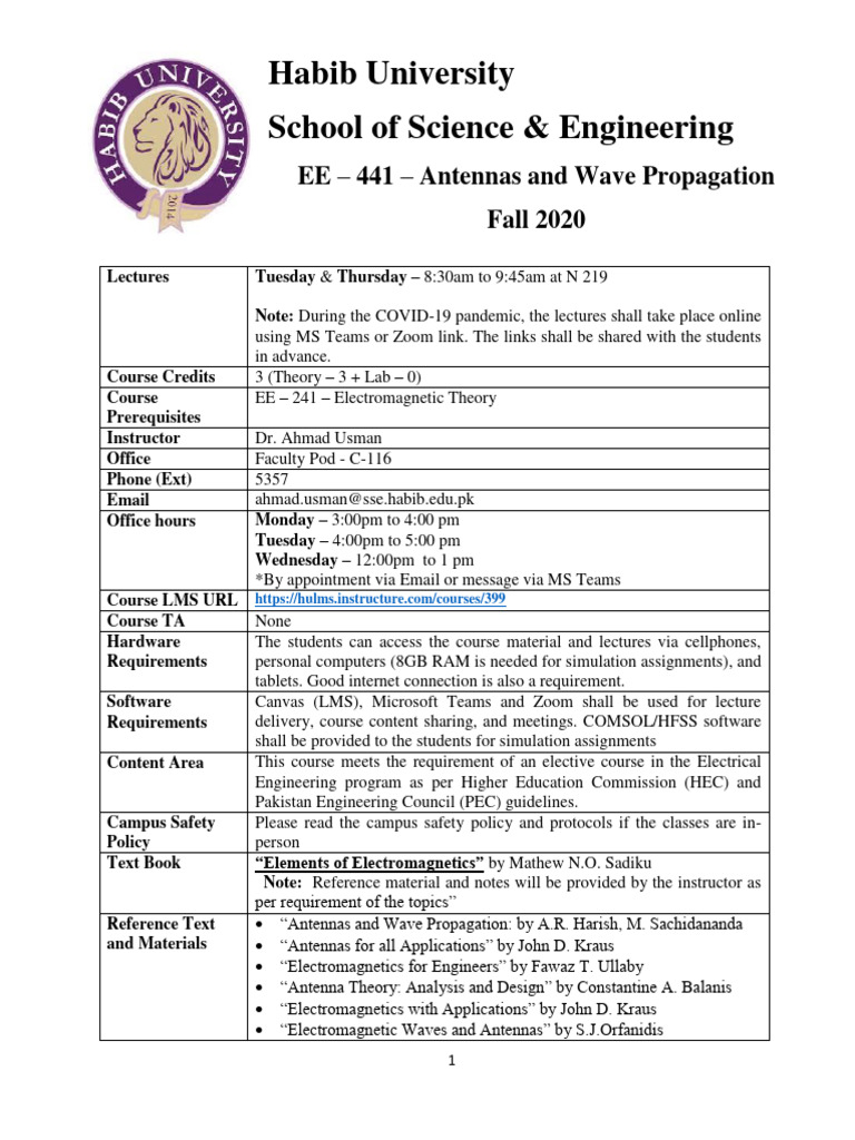 Antennas and Wave Propagation Course | PDF | Antenna (Radio ...