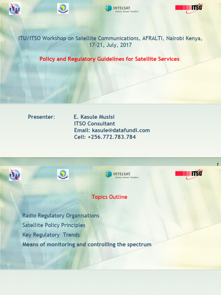 Policy Regulatory Guidelines Satellite Services Presentation | PDF ...