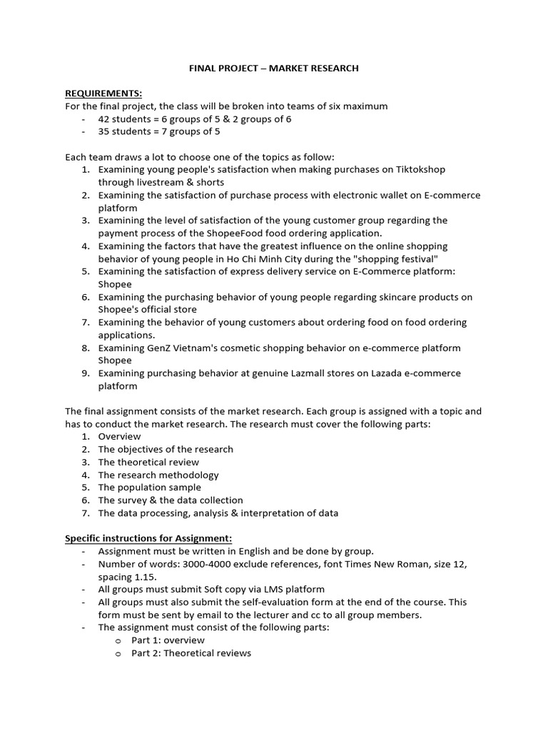 rubric | PDF | Marketing Research | E Commerce