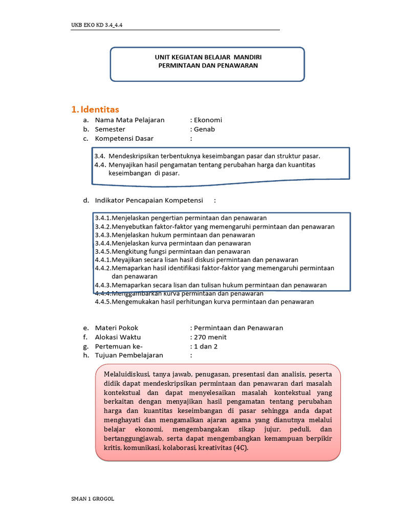 Ukbm Permintaan Dan Penawaran | PDF