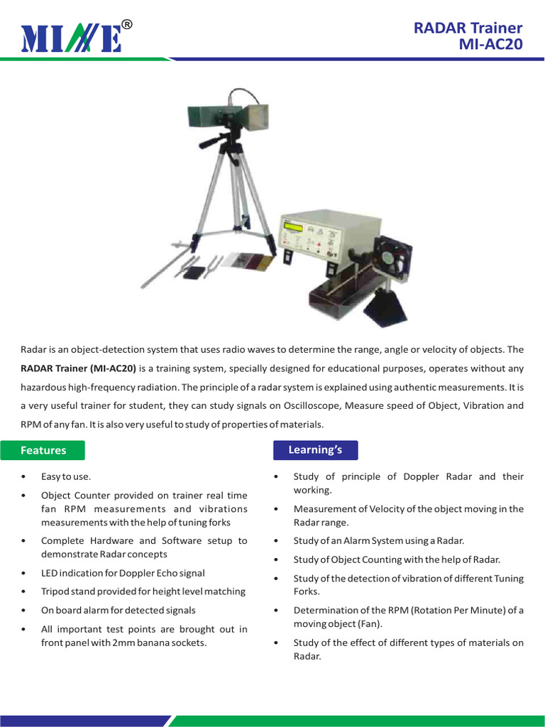 MI-AC20 - Radar Trainer | PDF | Radar | Frequency