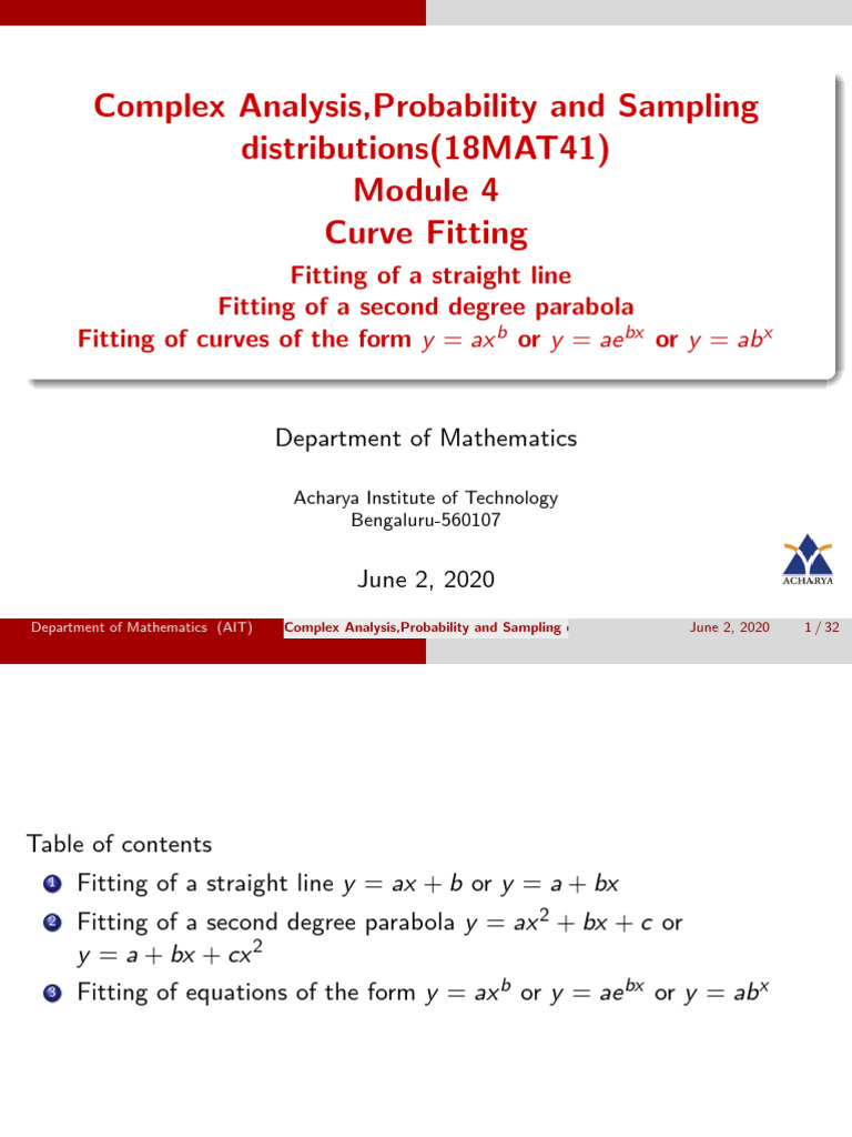 Module 4-Curve Fitting | PDF