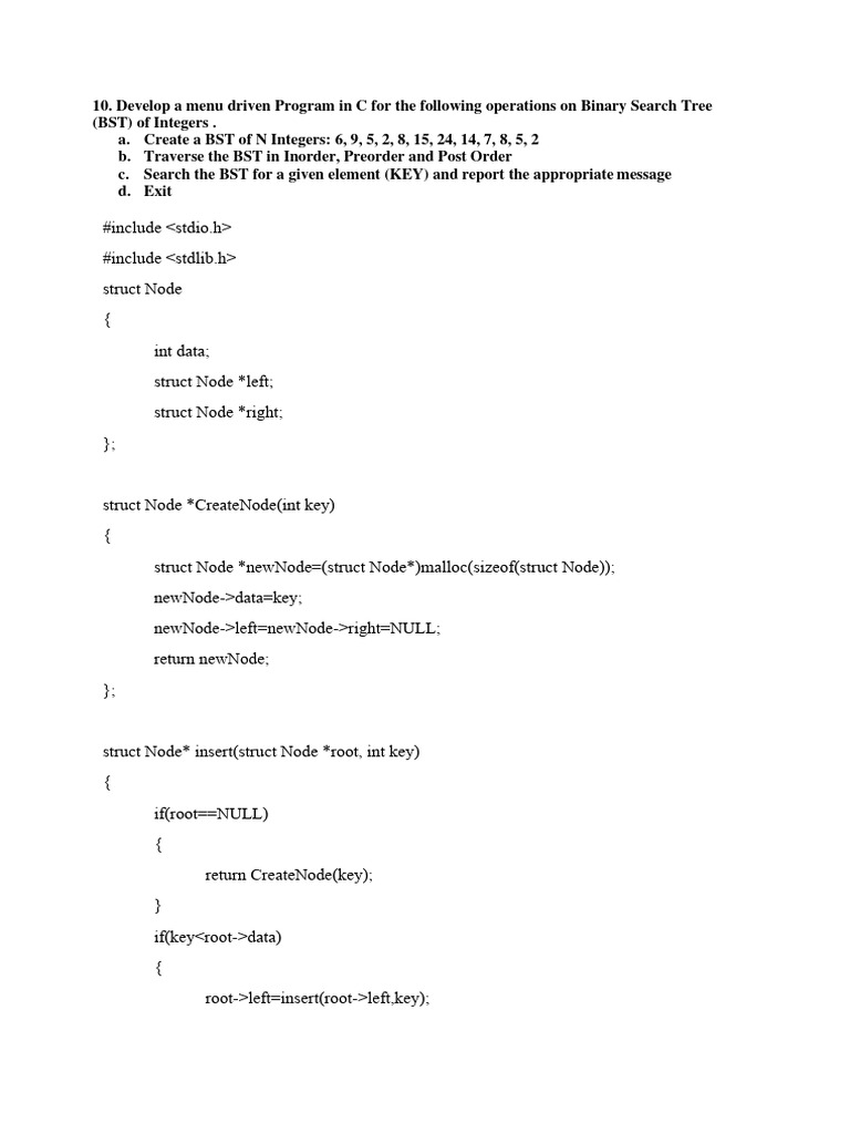 Binary Search Tree (1) | PDF | Algorithms | Computer Programming