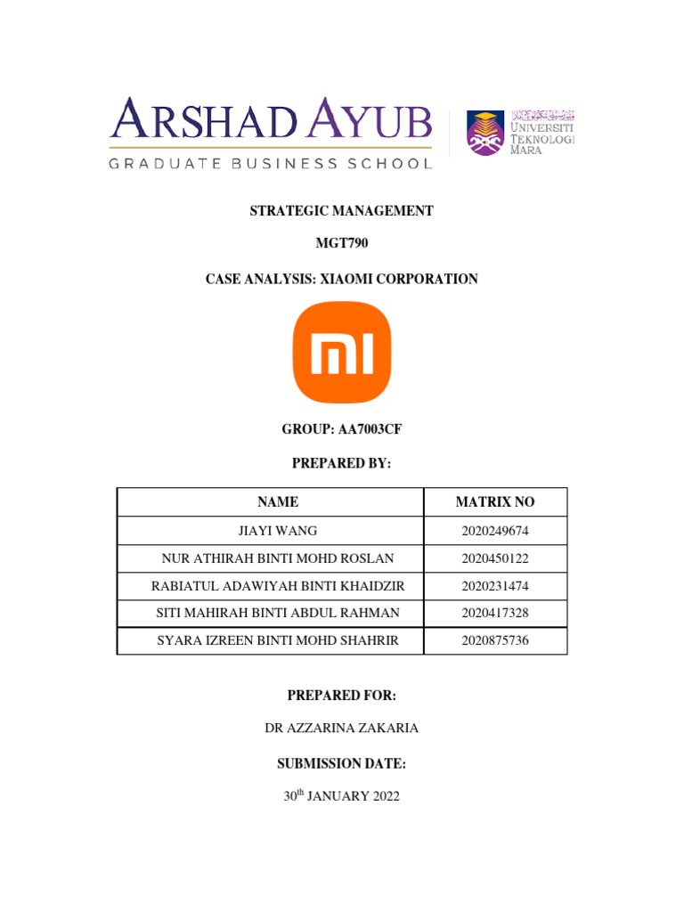 Xiaomi Corporation Case Analysis Report | PDF | Xiaomi | Smartphone