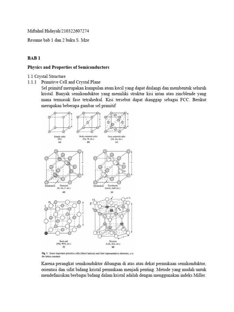 Resume S.M.Sze Bab 1 Dan 2 | PDF | Teknologi & Rekayasa
