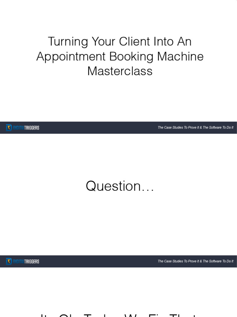 Turning Your Client Into An Appointment Booking Machine Masterclass ...