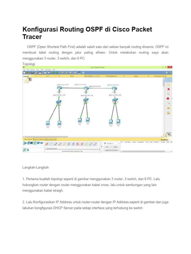 Konfigurasi Routing OSPF Di Cisco Packet Tracer | PDF