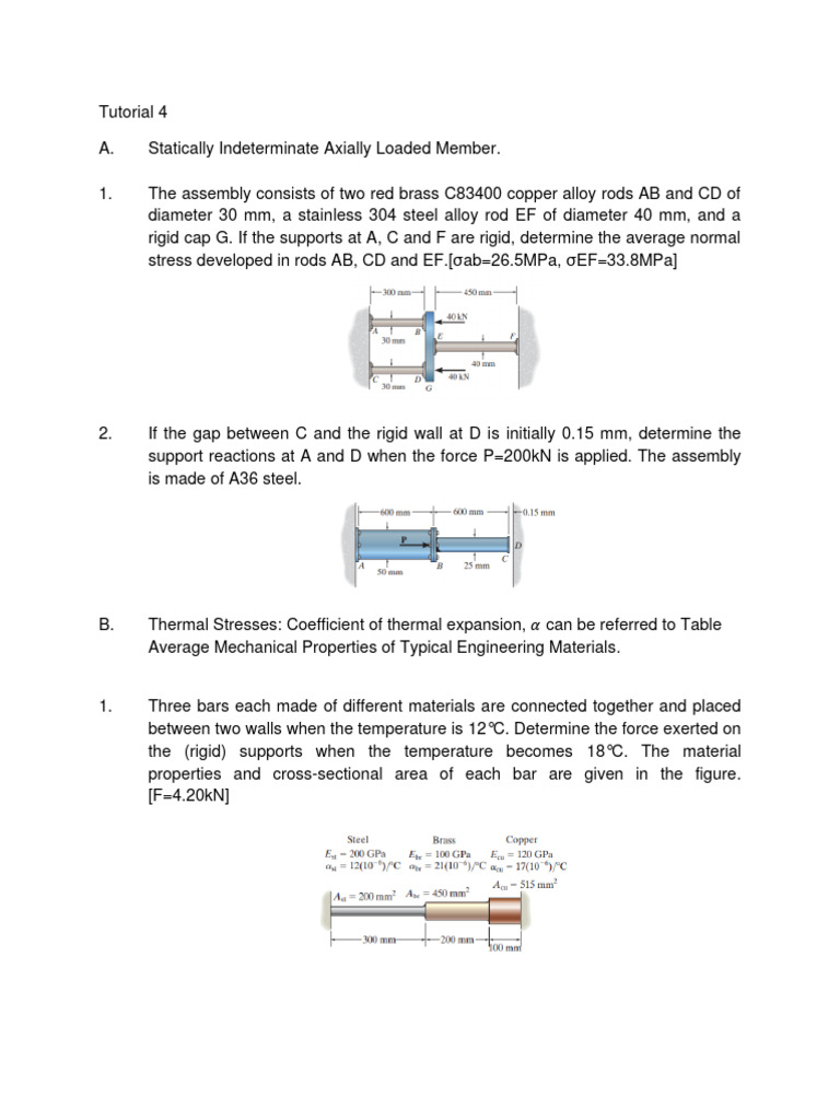 Tutorial 4 (Part 2) | PDF | Thermal Expansion | Steel