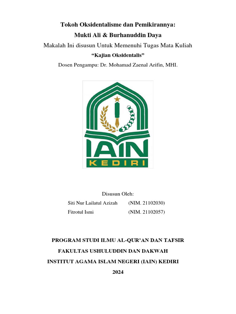 Pemikiran Mukti Ali dan Burhanuddin Daya | PDF | Sejarah | Agama ...