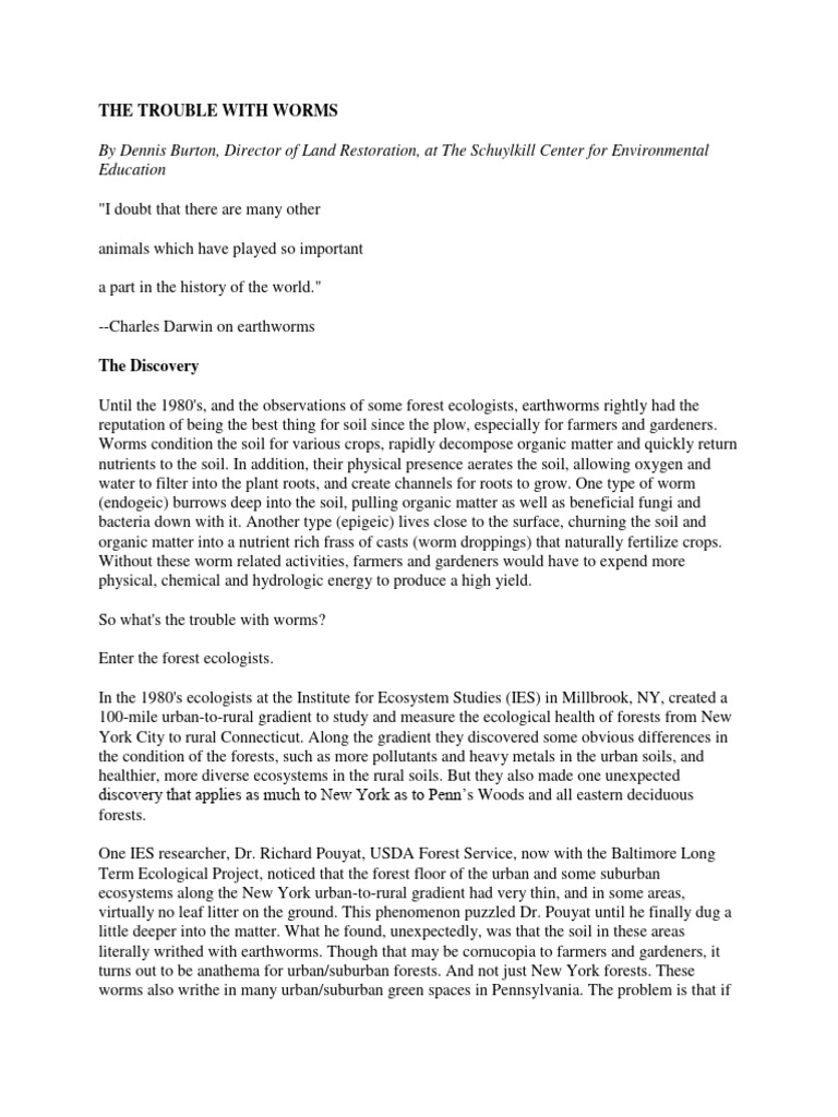 The Trouble With Worms | PDF | Soil | Decomposition