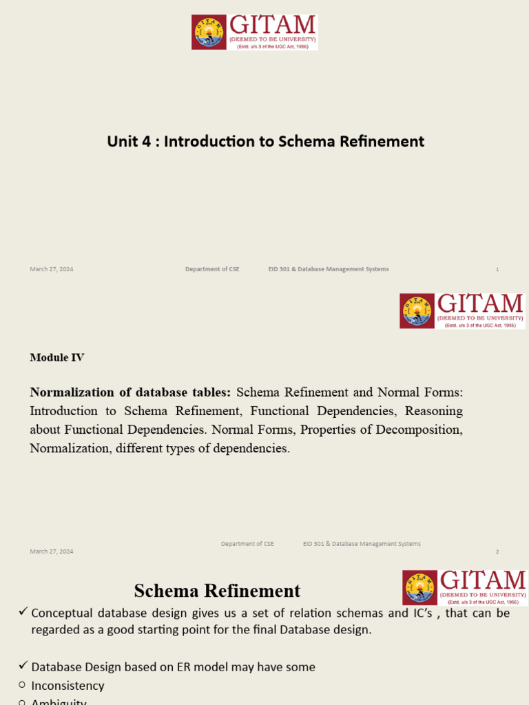 Schema Refinement and Normalization Guide | PDF | Database Design | Data Management