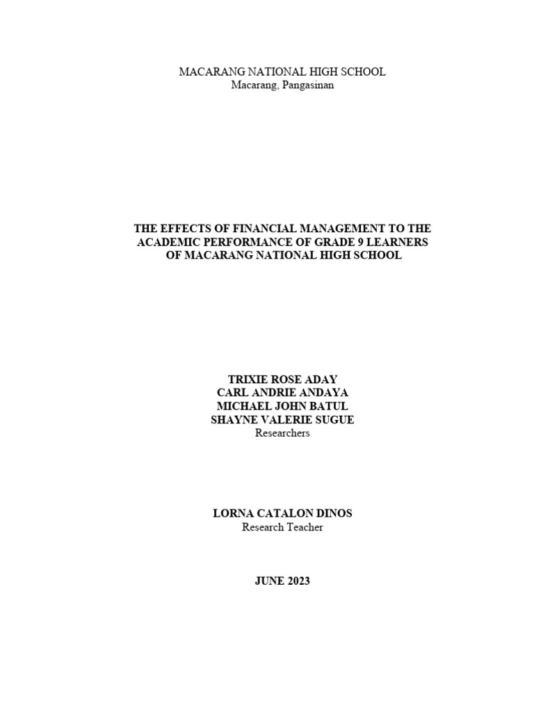 The Effects of Financial | PDF | Sampling (Statistics) | Stratified ...