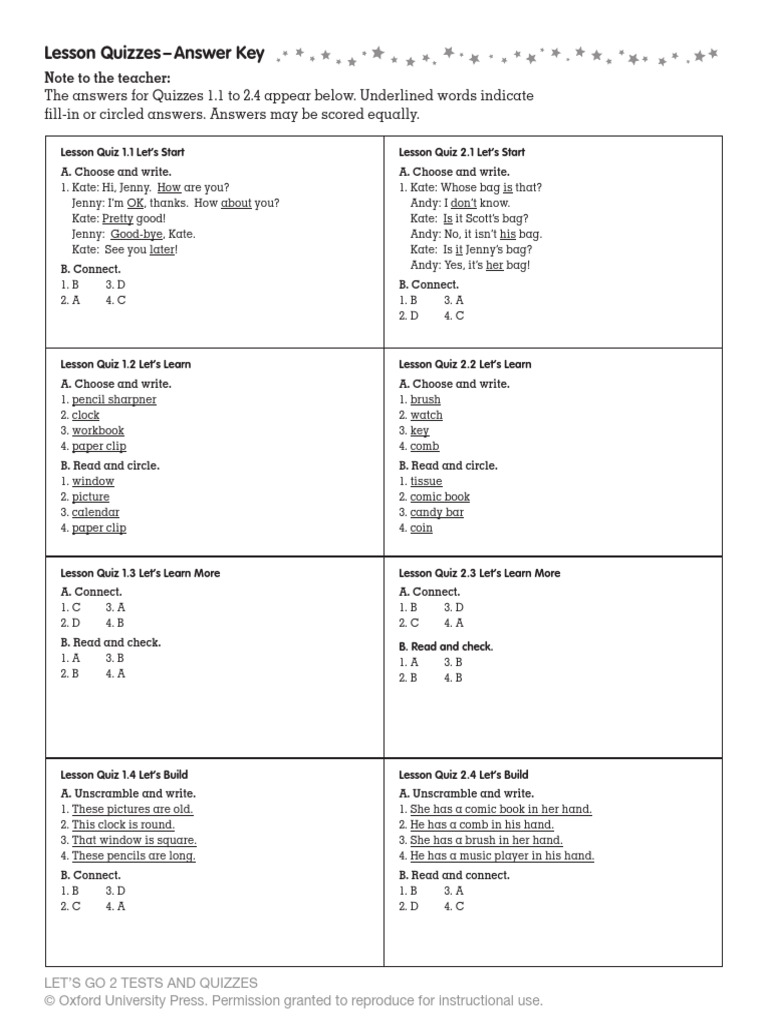 LTG 02 KL Lesson Quizzes Answer | PDF | Quiz