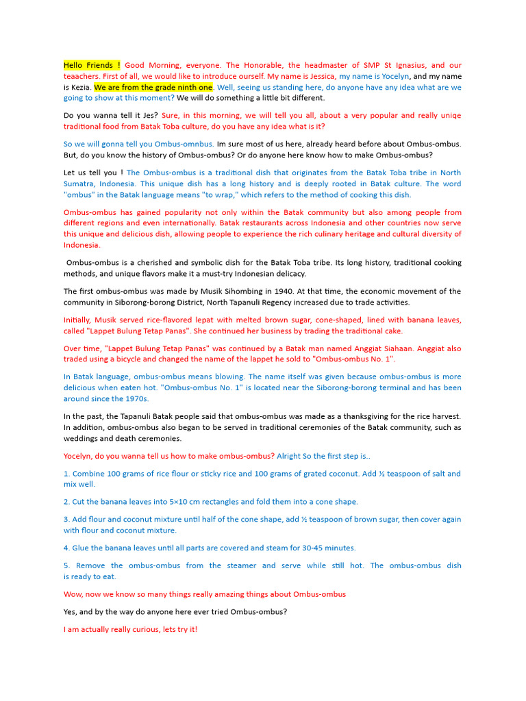 Ombus-ombus, show off | PDF | Cooking | Asian Cuisine