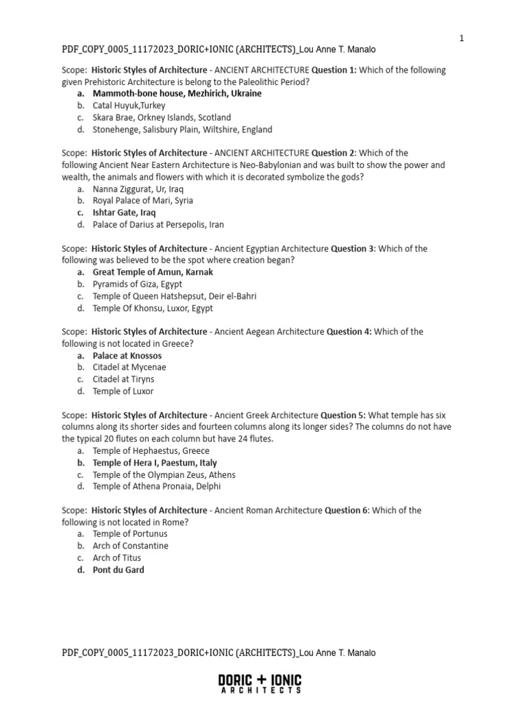 Area 1 Doric Ionic Architects Pdf Architect Urban Planning